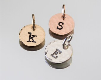 Round Initial Charm - Etsy