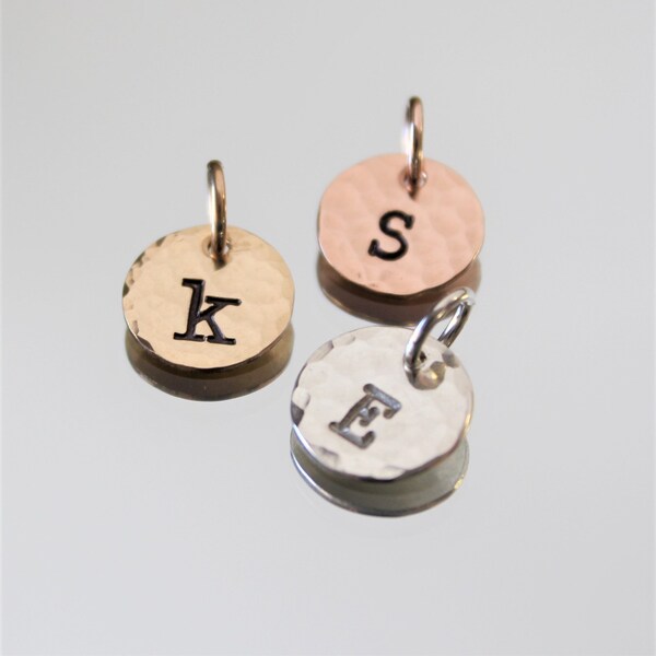 Round Initial Charm - Etsy