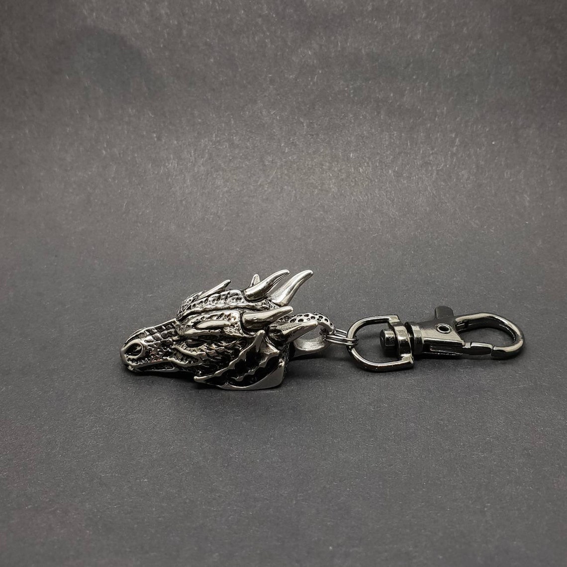 Dragon Head Keyring, Dragon Scales, Gothic Bagcharm - Etsy