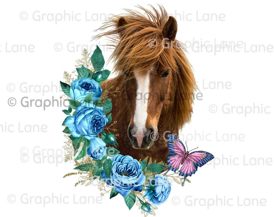 Sublimation Design, Digital Download, Horse and Roses Design, JPG, PNG ...