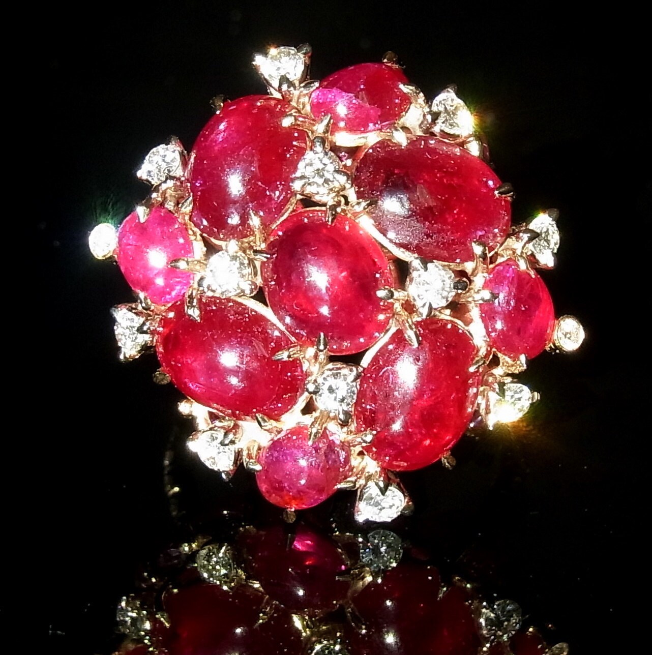 17carats of Beautiful Fine Cabochon Rubies Diamonds & 18K - Etsy