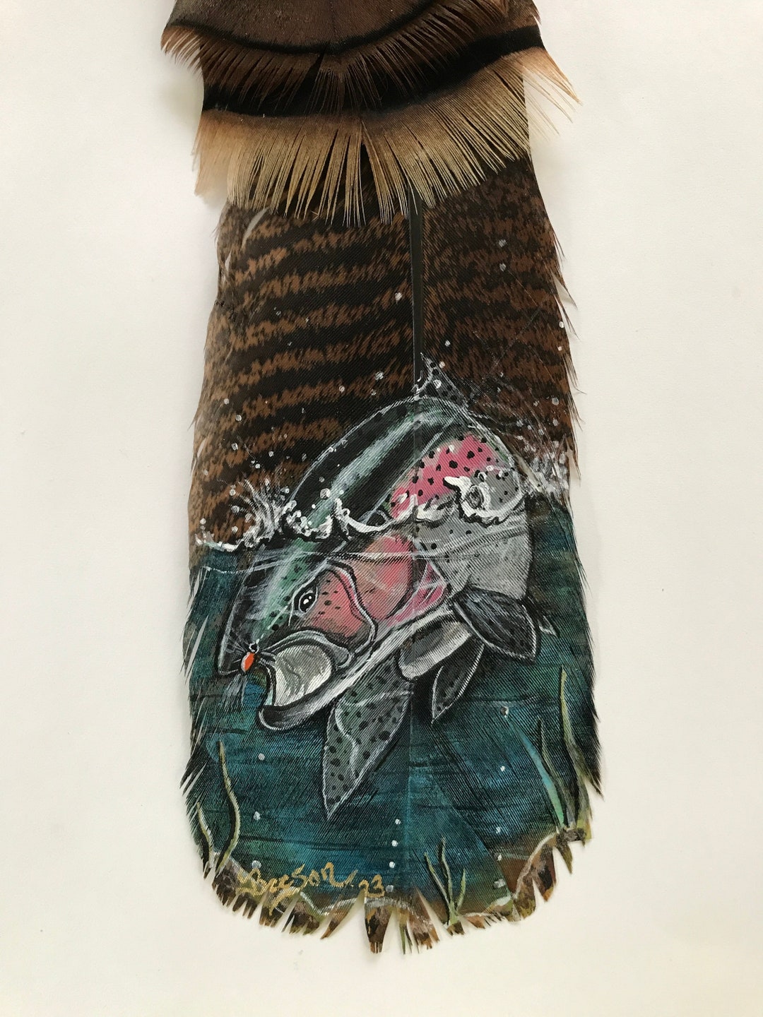 Rainbow Trout Fly Fishing Art Fish Painting - Etsy