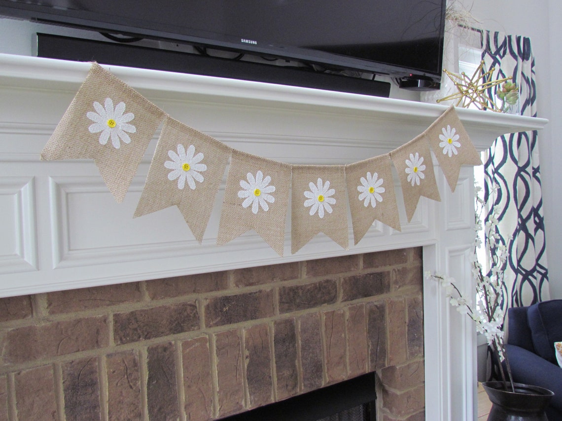 Daisy Banner Spring Banner Summer Banner Daisy Burlap - Etsy