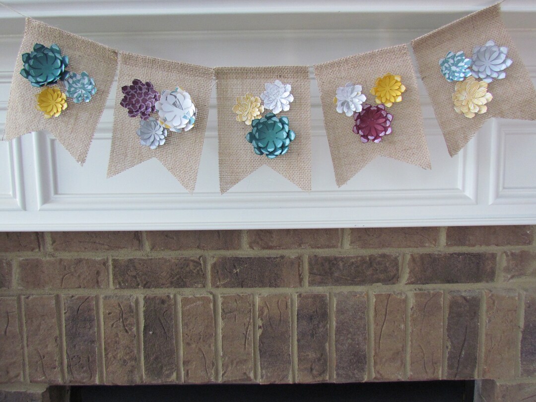 Succulent Burlap Banner, Paper Succulent Detail, Succulent Decorations ...