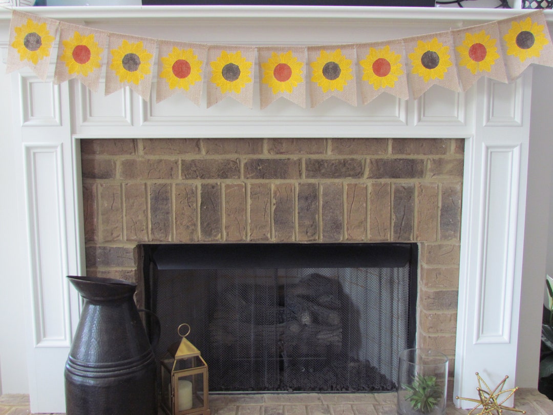 Sunflower Burlap Banner, Sunflower Banner, Summer Banner, Fall Banner ...