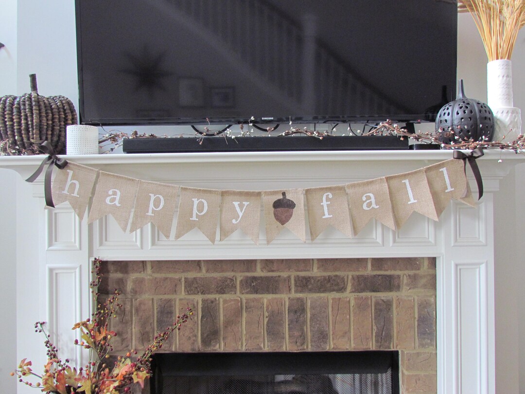 Happy Fall Burlap Banner Customize Center Piece,fall Decor,fall Garland ...