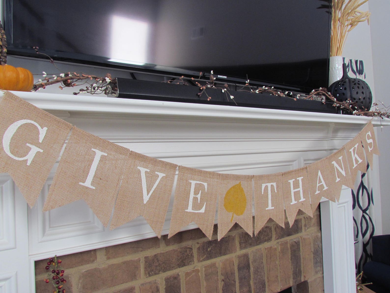 Give Thanks Banner Give Thanks Burlap Banner Thanksgiving | Etsy