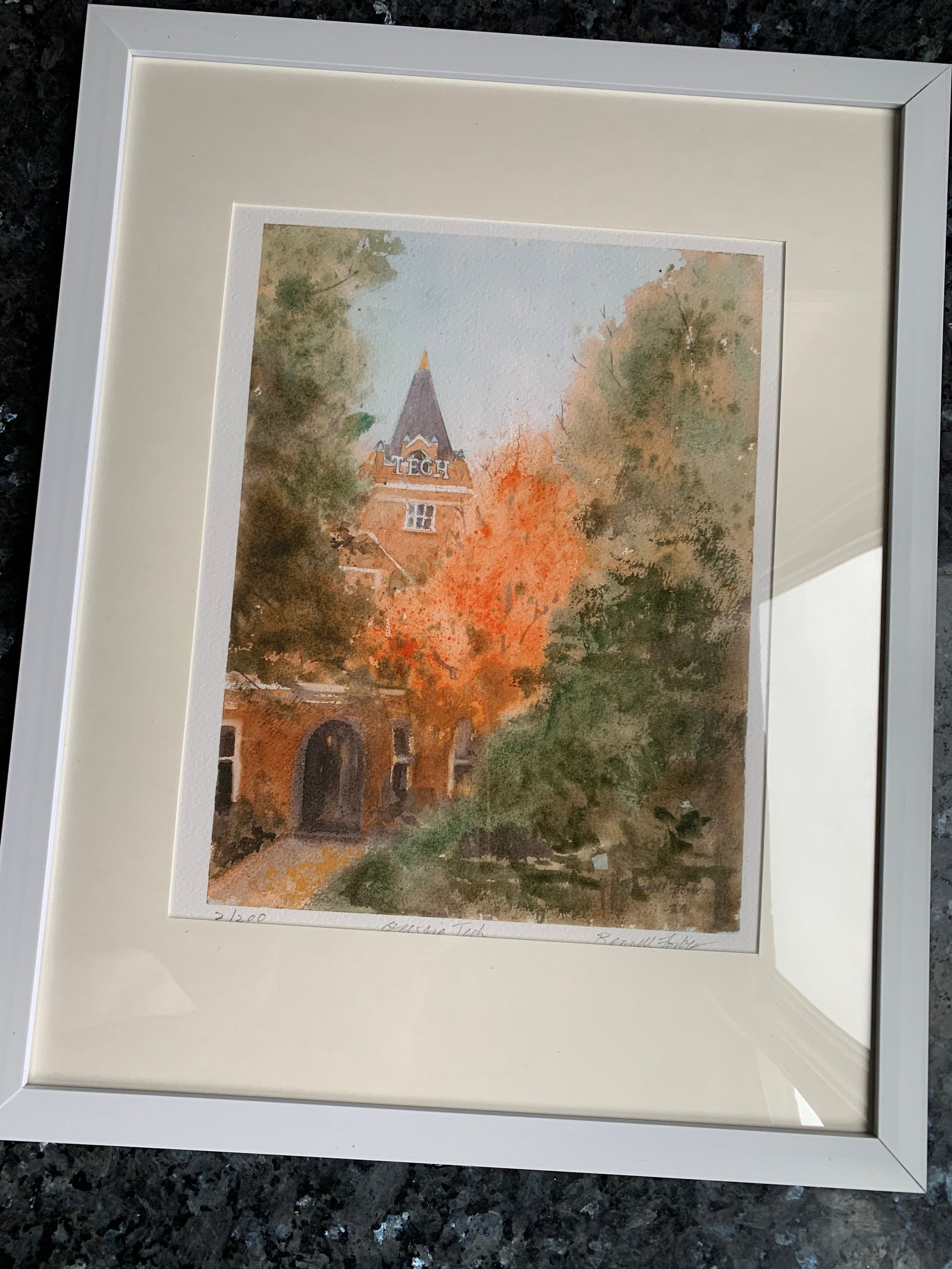 Georgia Tech Tower Giclee Print, Limited Edition Watercolor Art ...