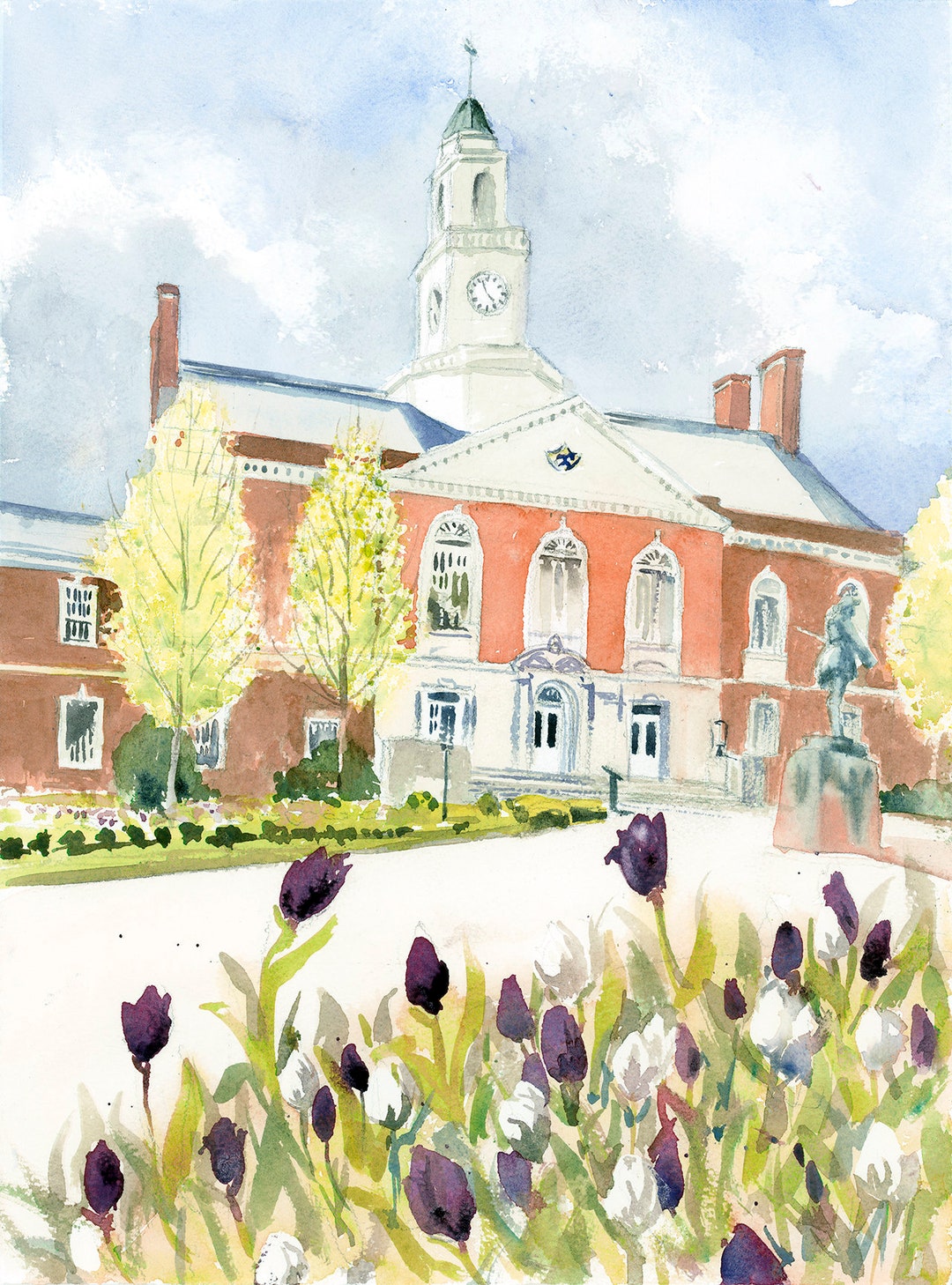 EKU Original Watercolor, Eastern Kentucky University Painting, Richmond ...
