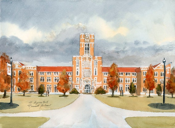 UT Ayres Hall Giclee Print University of Tennessee Campus - Etsy
