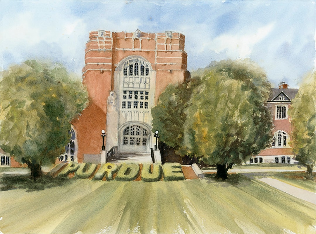 Purdue University Watercolor Giclee Print: Hand Signed Limited Edition ...