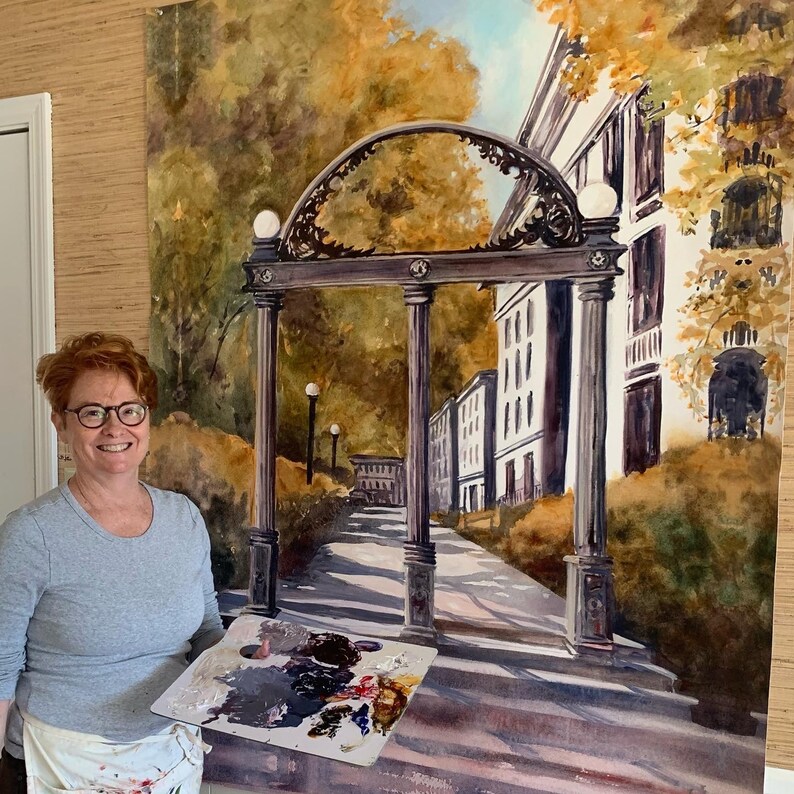 Athens GA Arch Watercolor Print, UGA Campus Art - Etsy