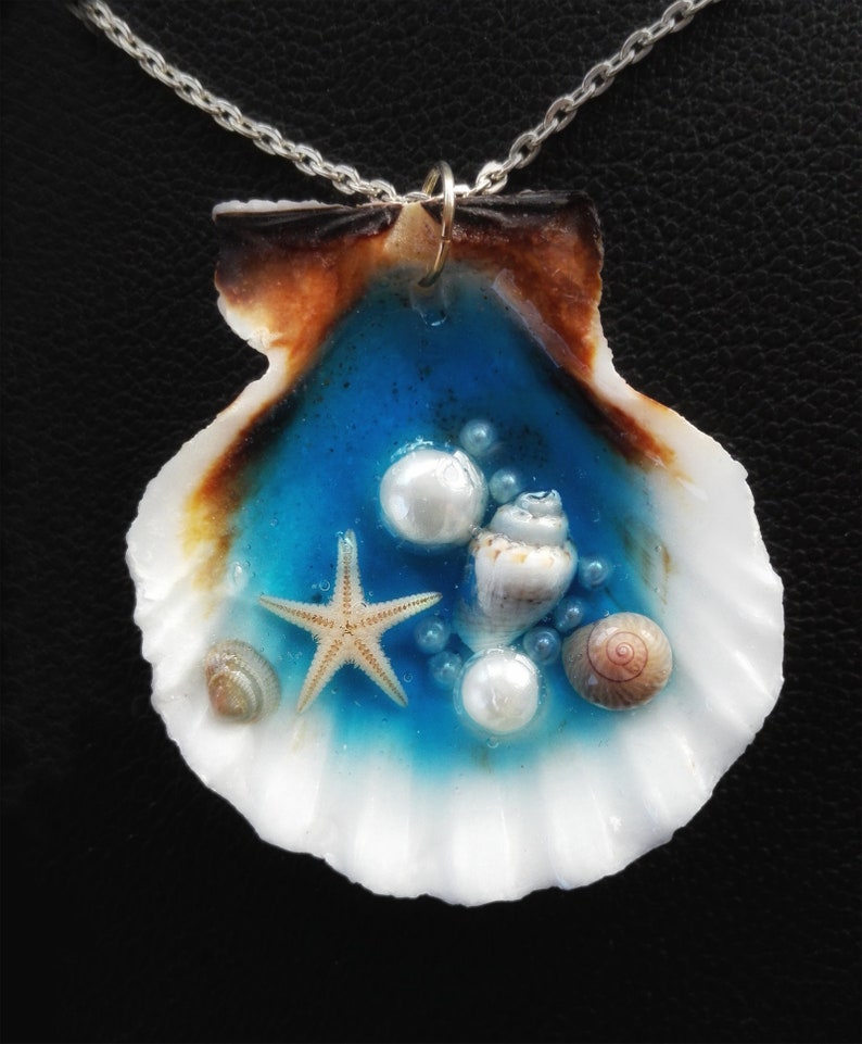 Mermaid Talisman Sea Ocean Real Shell Bead Chain Sea - Etsy
