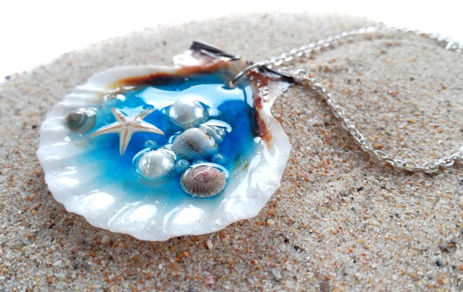 Meerjungfrau Talisman Meer Ocean reale Muschel Perle Kette - Etsy.de