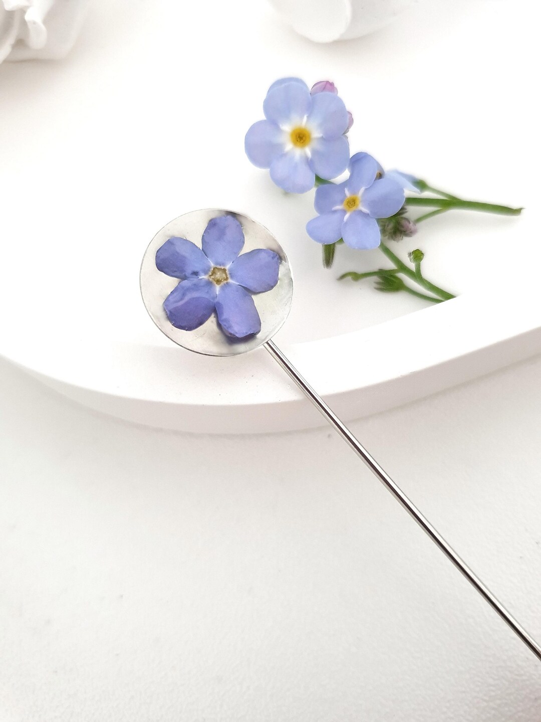 Forget-me-not Pin / Pin Brooch / Wedding Brooch / Blue Flower Pin Gift ...