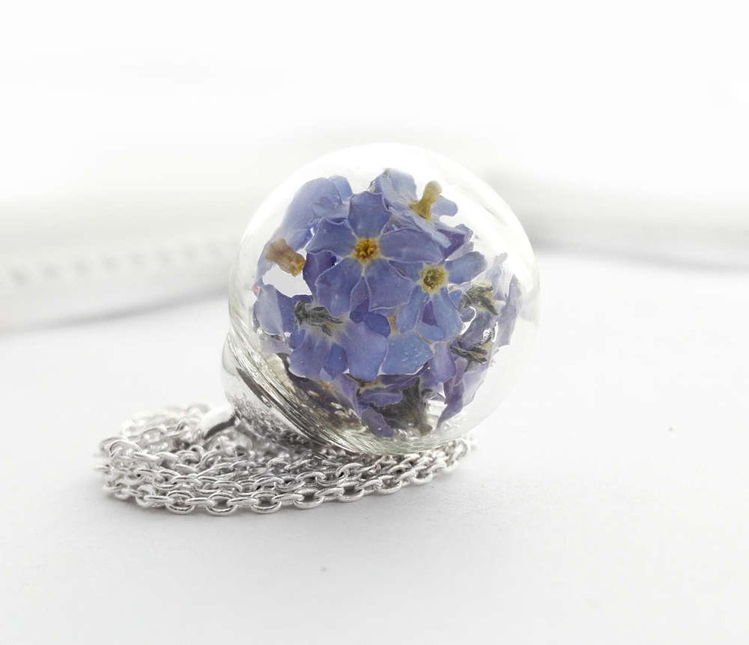 Real Forget-me-not Forget Me Not Chain Massive 925 Silver Necklace, Let ...