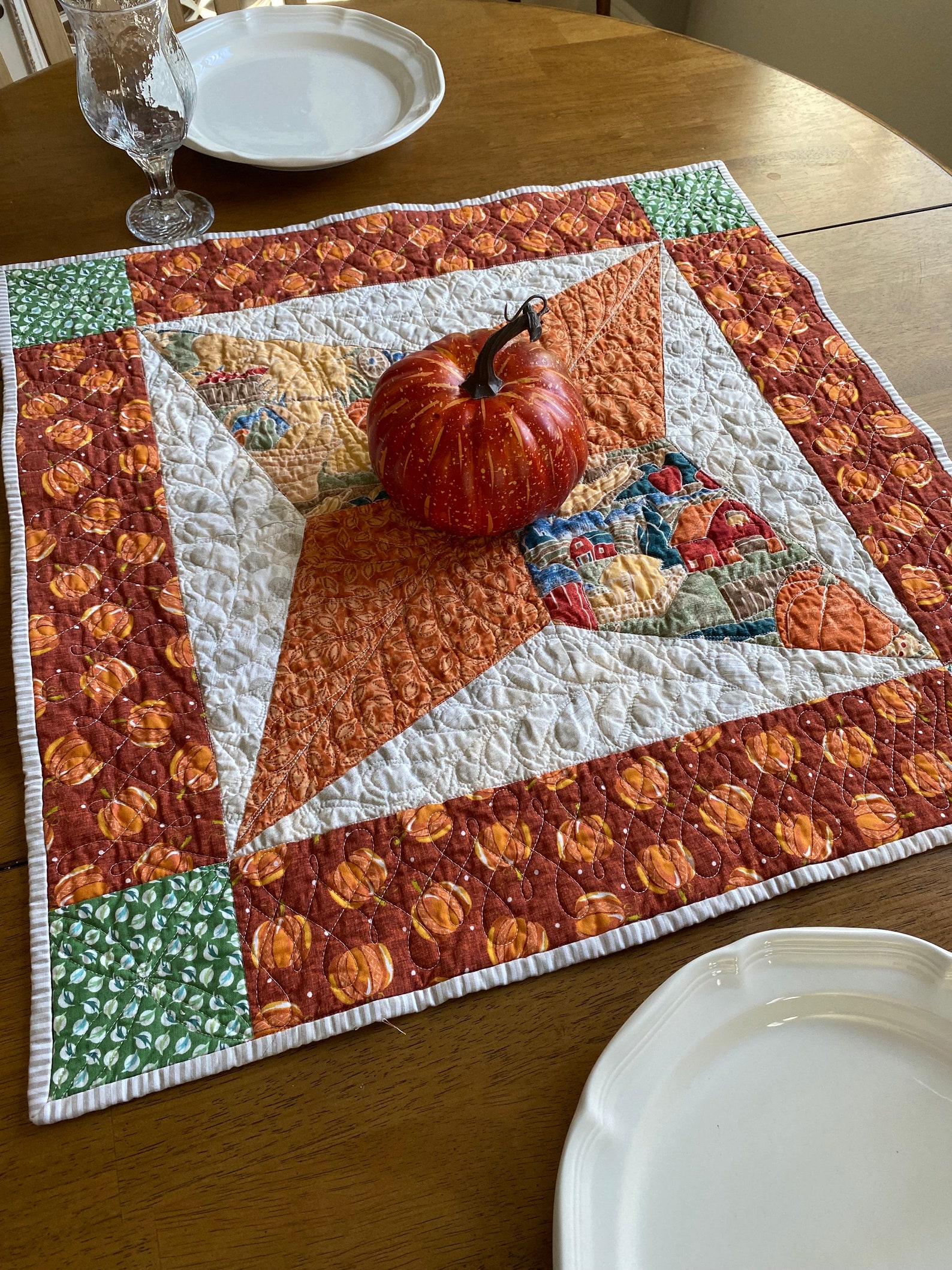 Autumn Star Table Topper, Harvest Table Square, Thanksgiving ...