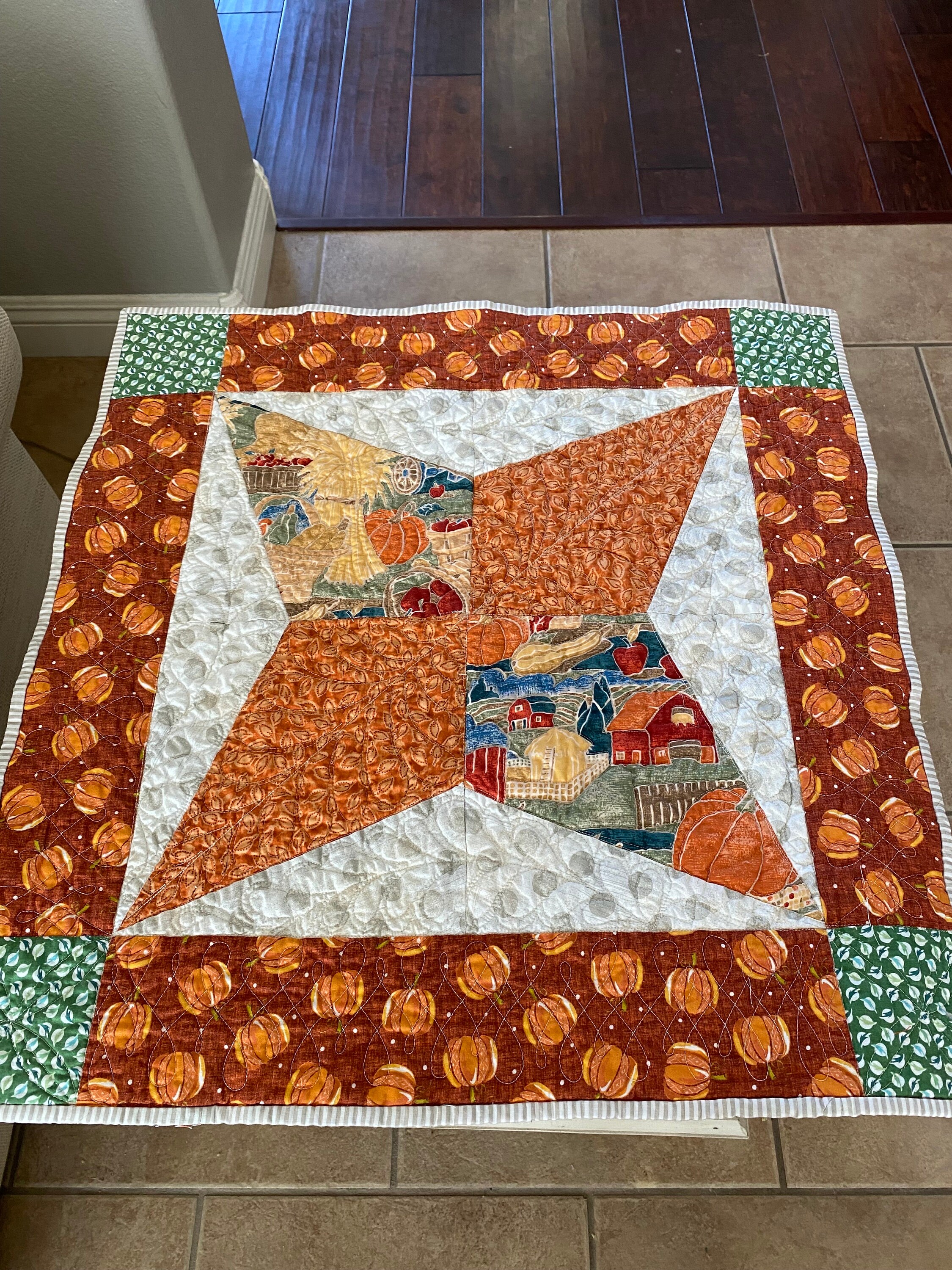 Autumn Star Table Topper, Harvest Table Square, Thanksgiving ...
