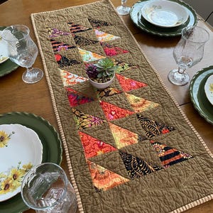 Quilted Autumn Table Runner, Fall Table Topper,brown Table Runner ...