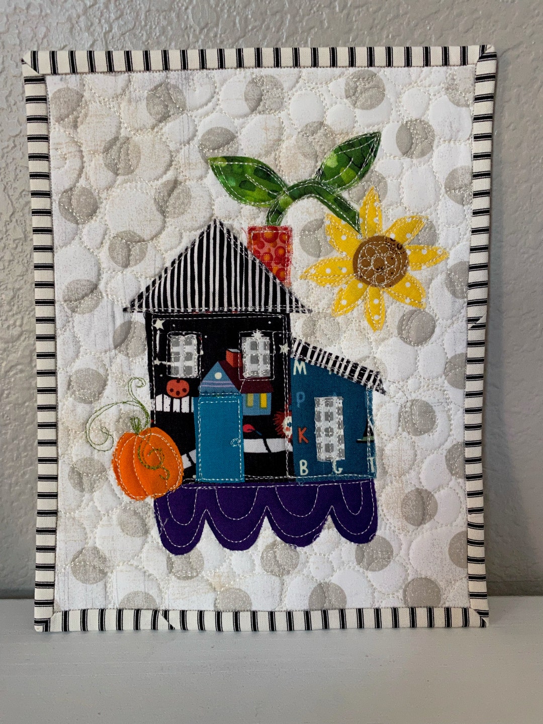 Quilted Sunflower Wall Art, Autumn Quilted Decor, Fall Housewarming ...