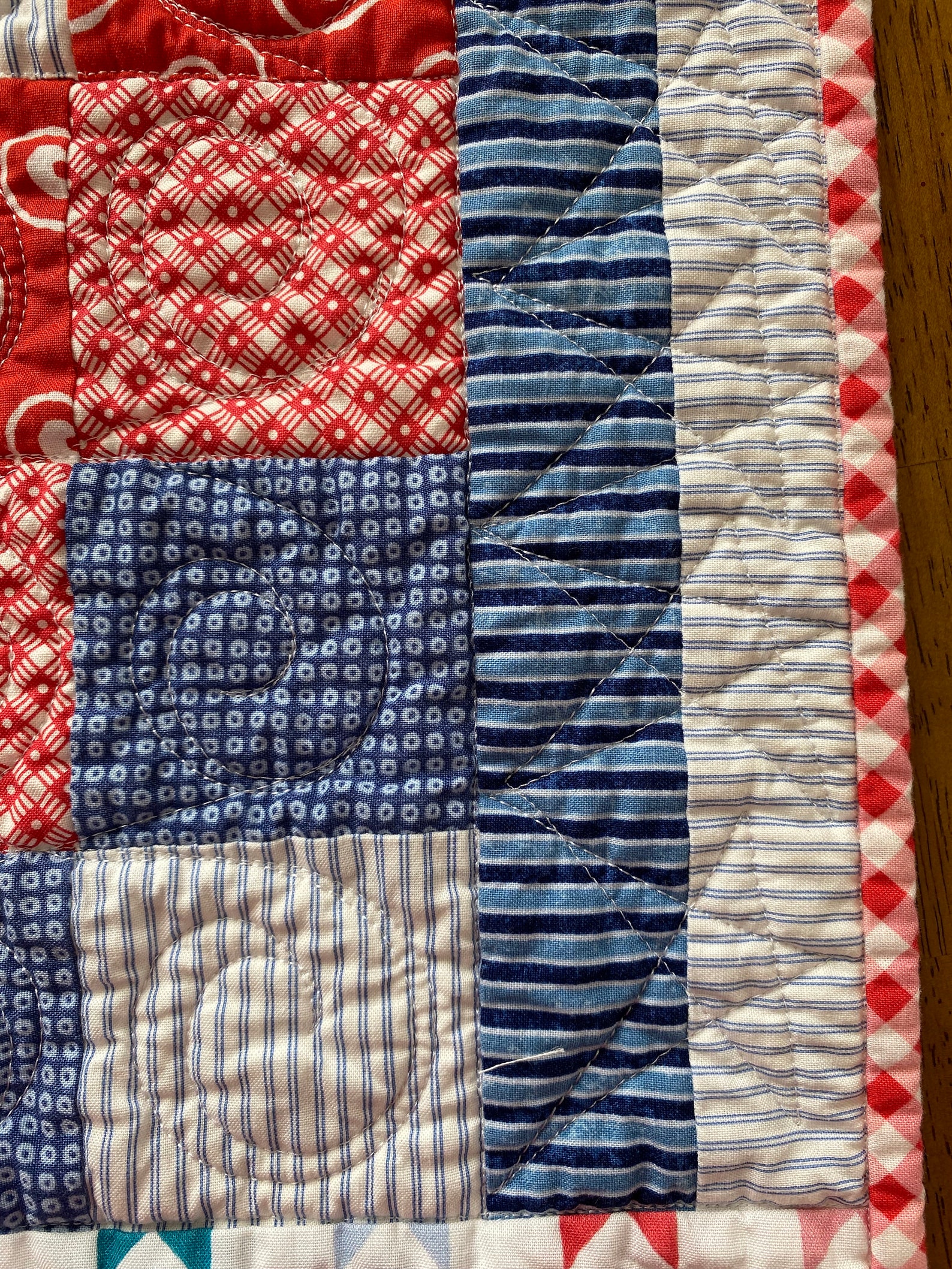 Red White Blue Quilted Table Runner, 4th of July Table Decor, Designer ...