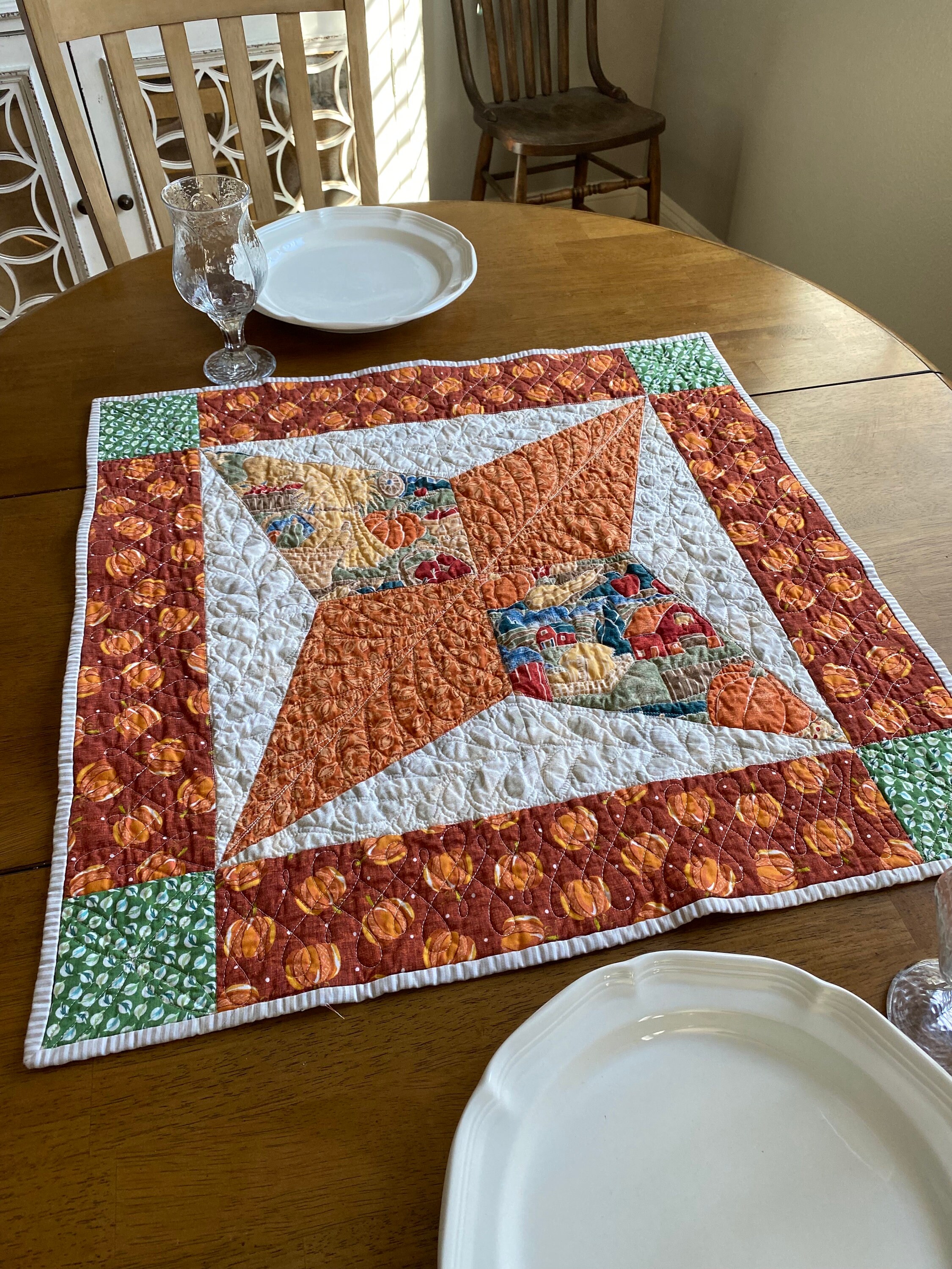 Autumn Star Table Topper, Harvest Table Square, Thanksgiving ...