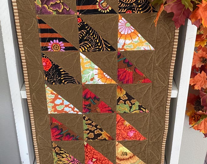 Quilted Autumn Table Runner, Fall Table Topper,brown Table Runner ...
