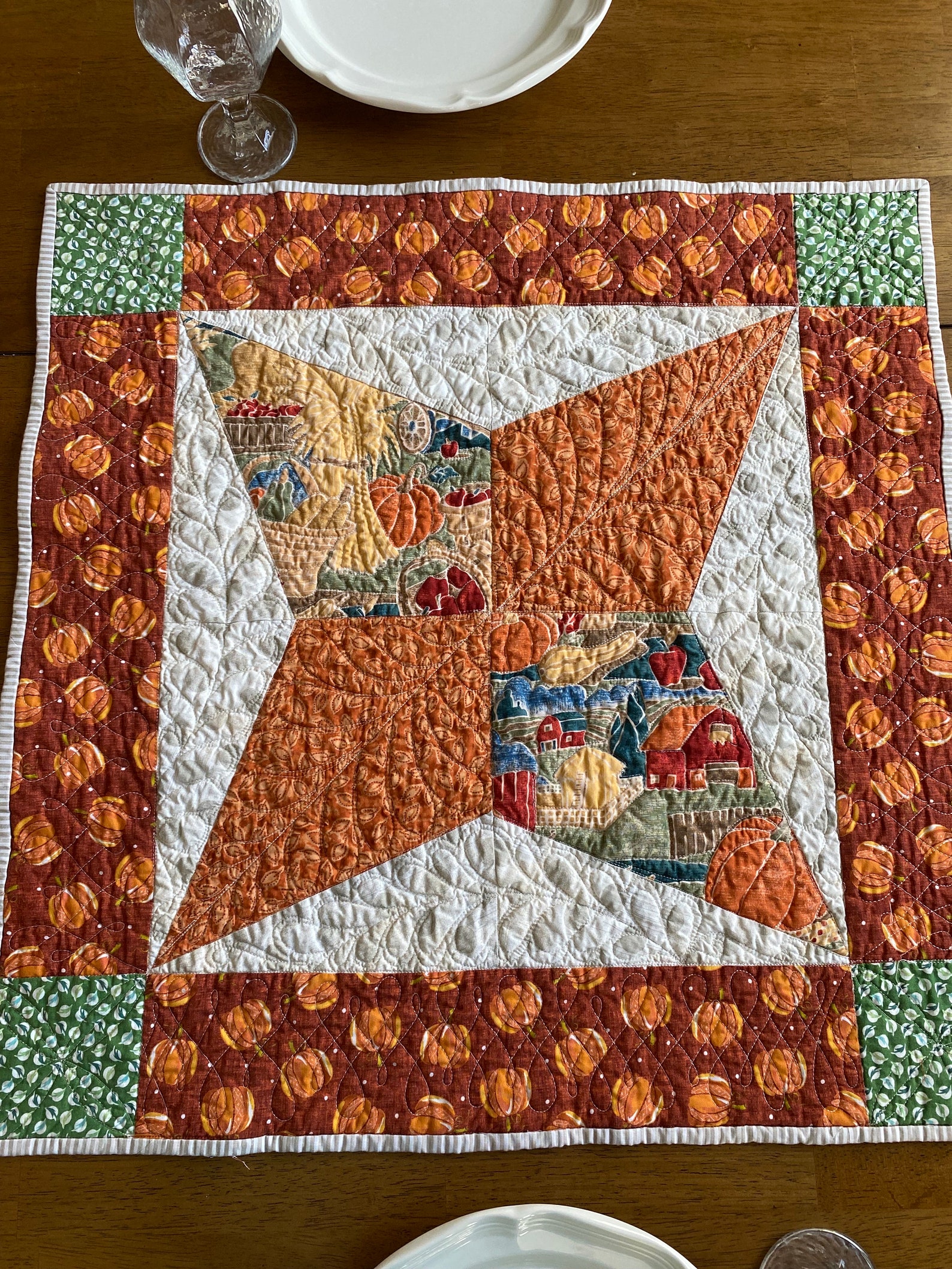 Autumn Star Table Topper, Harvest Table Square, Thanksgiving ...