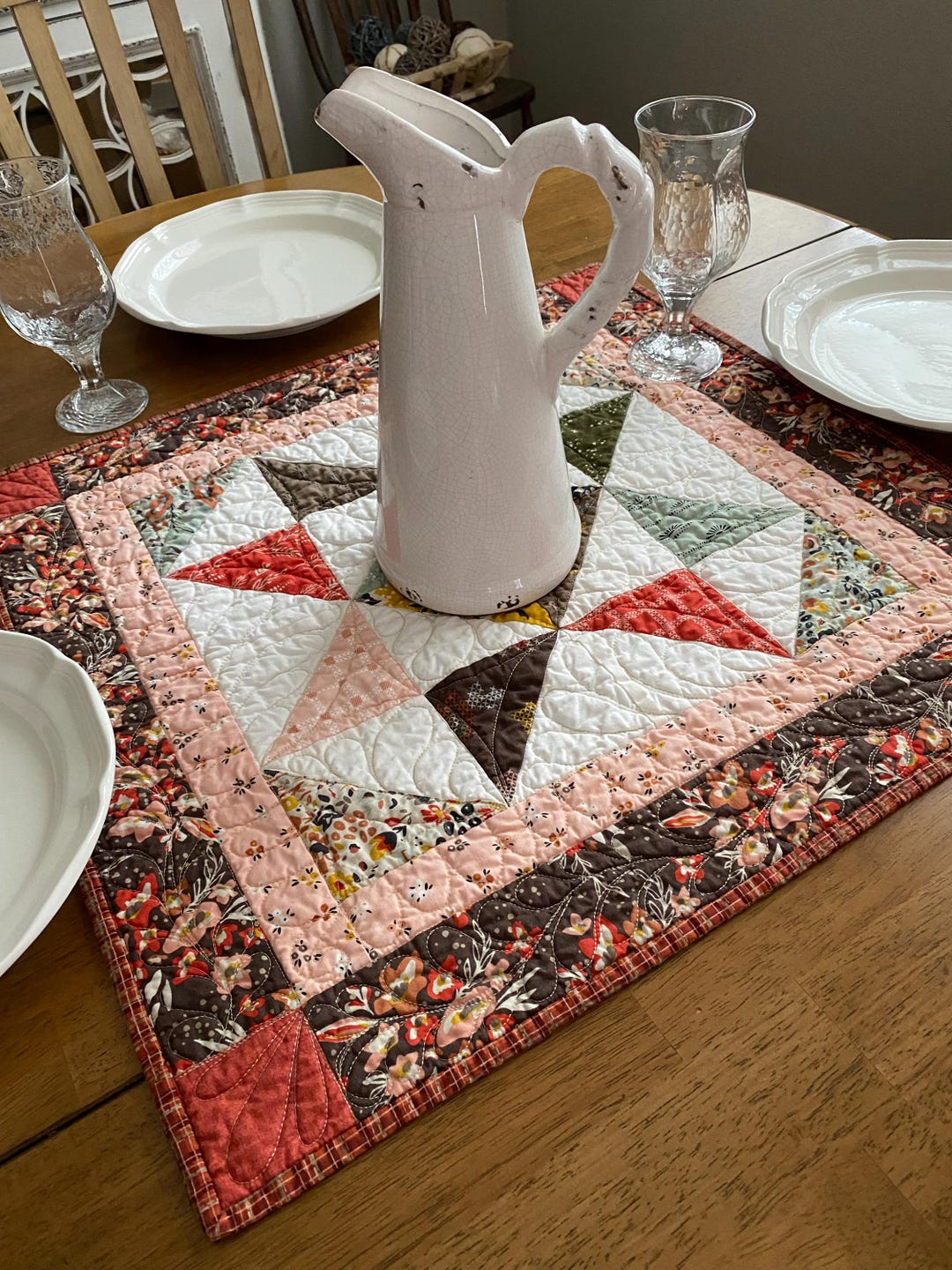 Autumn Star Table Topper, Harvest Table Square, Thanksgiving ...