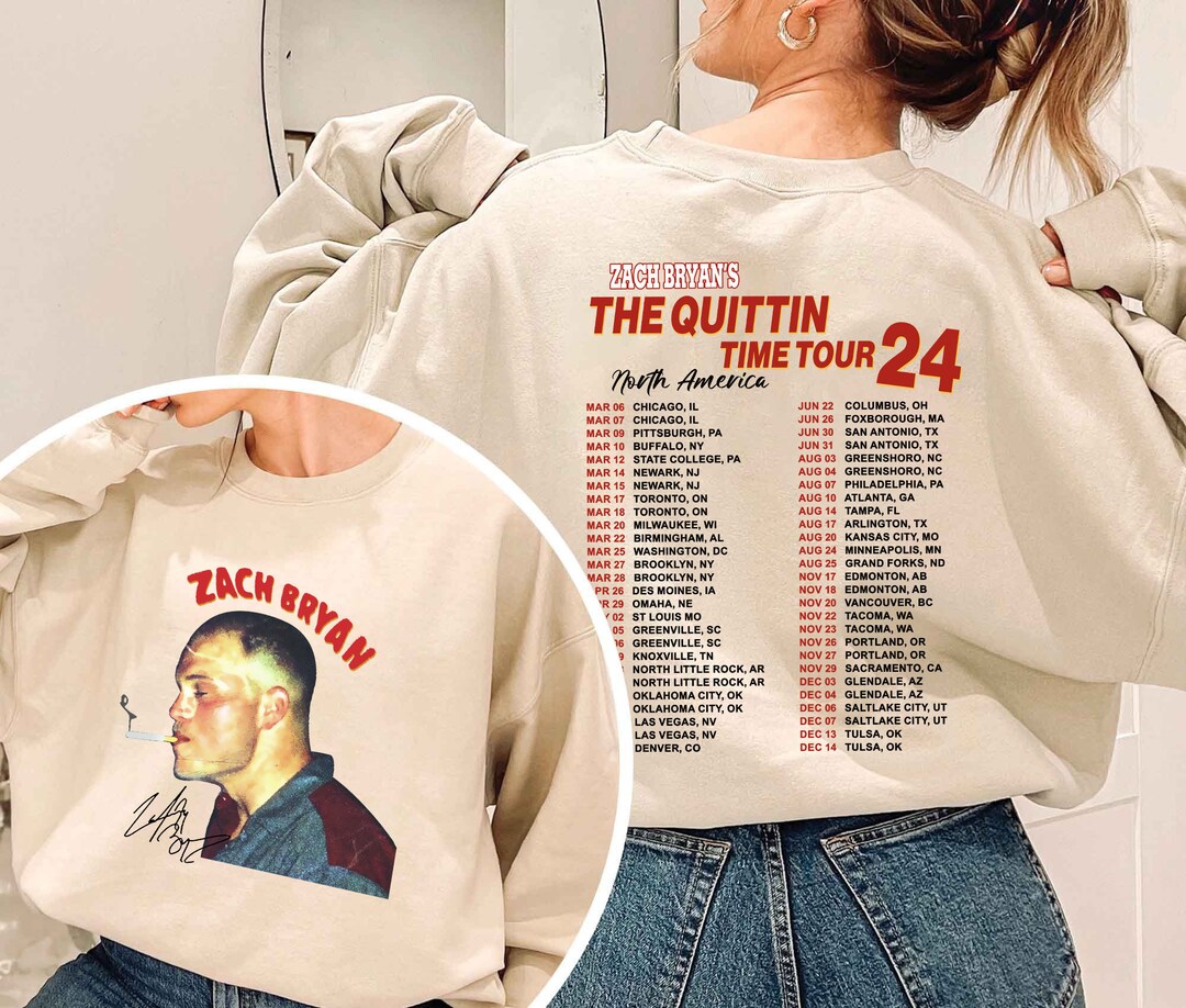 Vintage Zach Bryan the Quittin Time Tour 2024 Sweatshirt ,zach Bryan ...