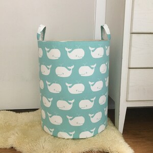 Whale Tales Laundry Hamper Large Canvas Basket Whale Tales - Etsy