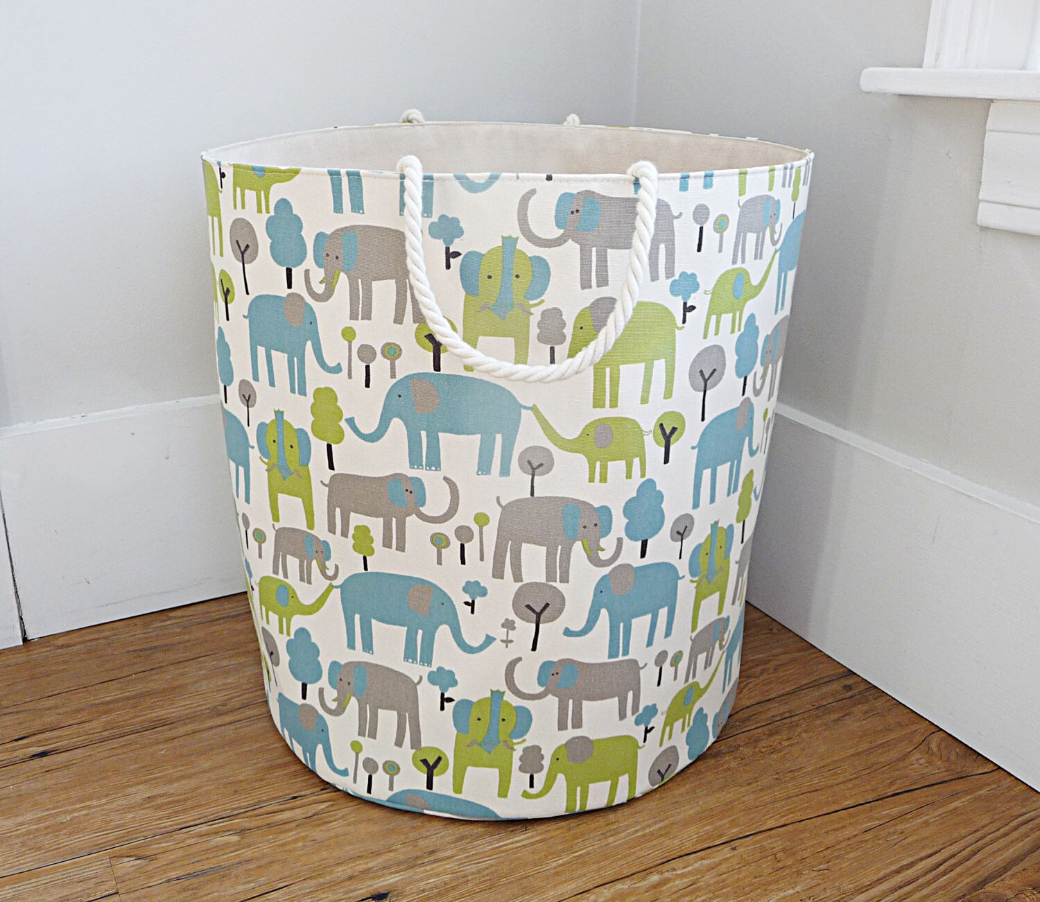 Home & Living Elephant Rock Design Canvas Fabric Collapsible Organizer ...