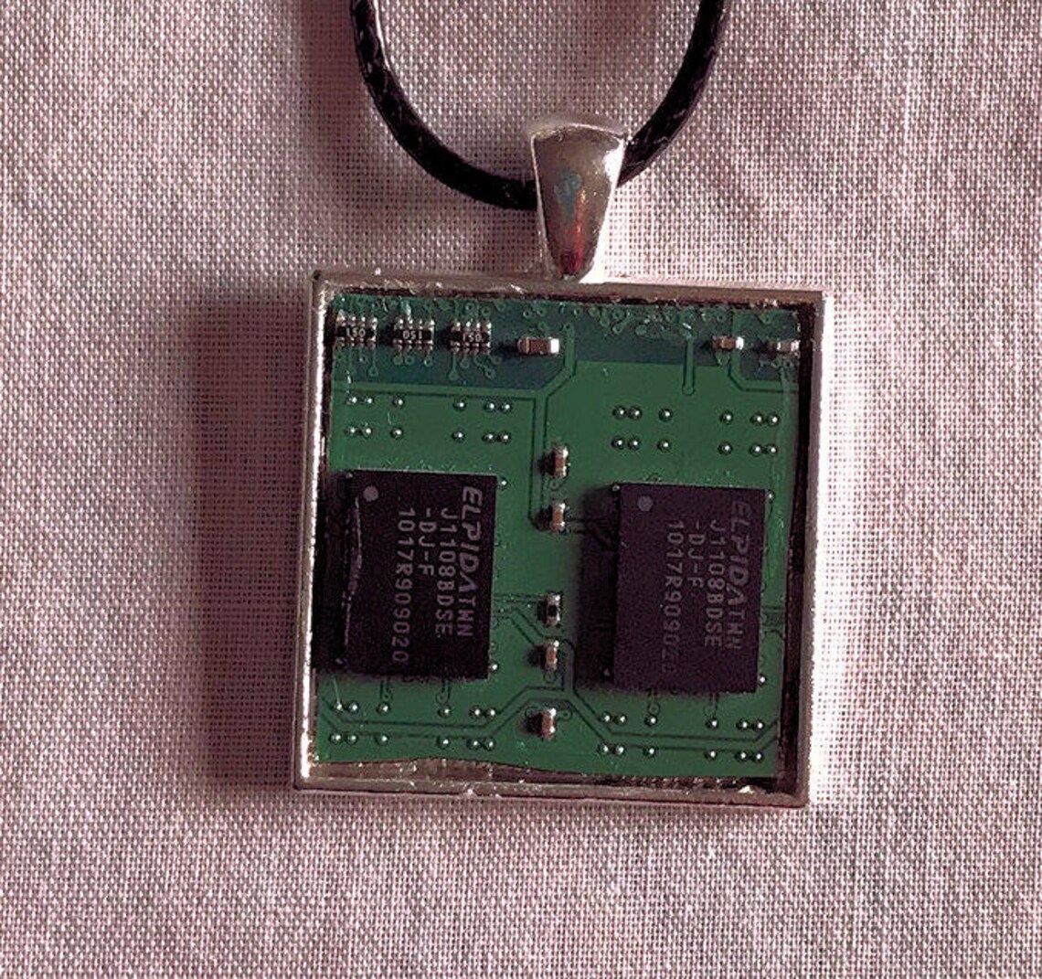 Upcycled Handmade Necklace: Computer Circuit Board Pendant for | Etsy