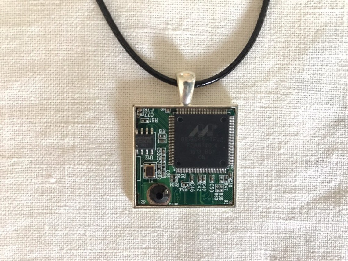 Upcycled Handmade Necklace: Computer Circuit Board Pendant for | Etsy
