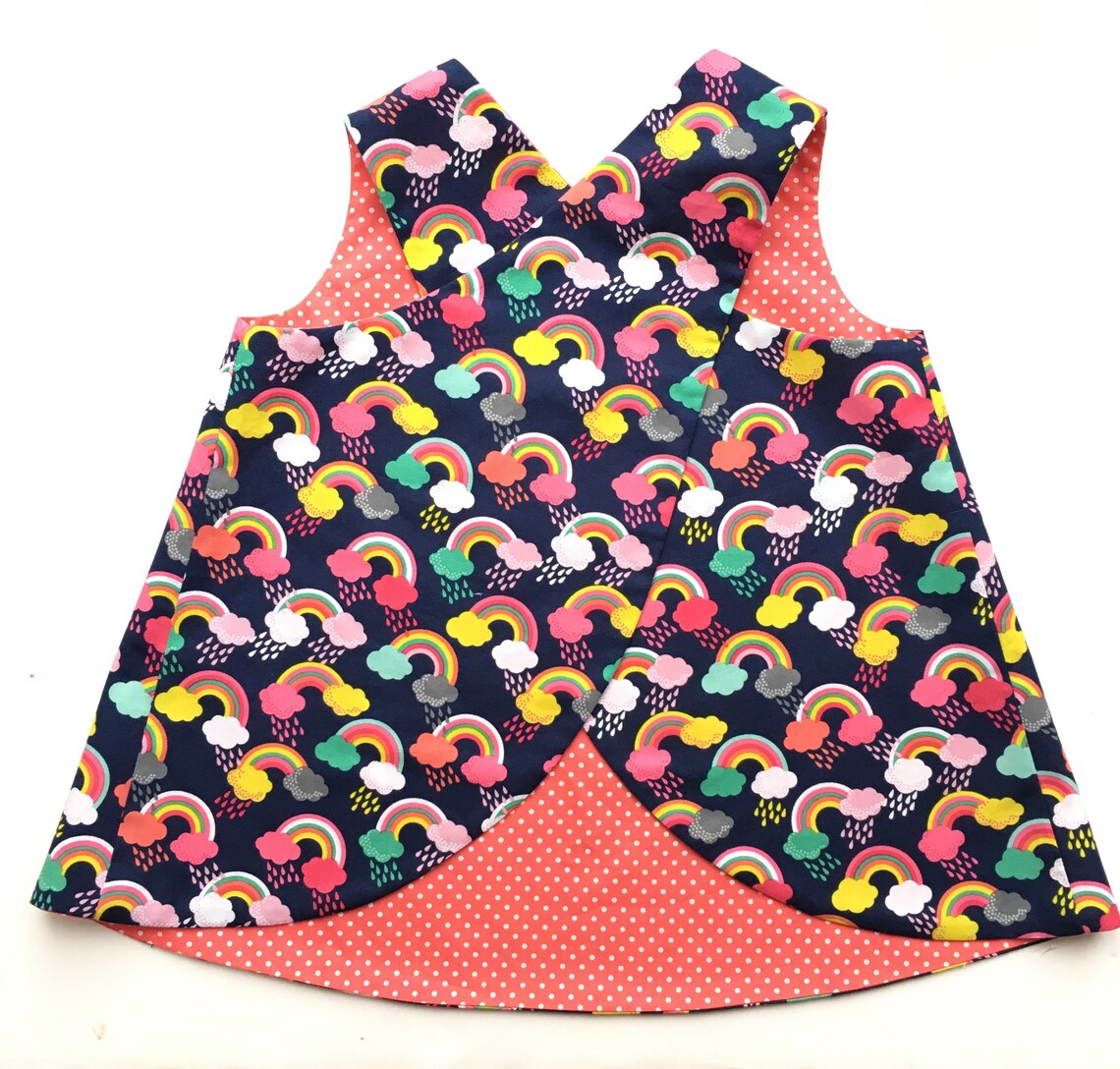 Girls Rainbow Top Girls Reversible Top Girls Rainbow Summer - Etsy