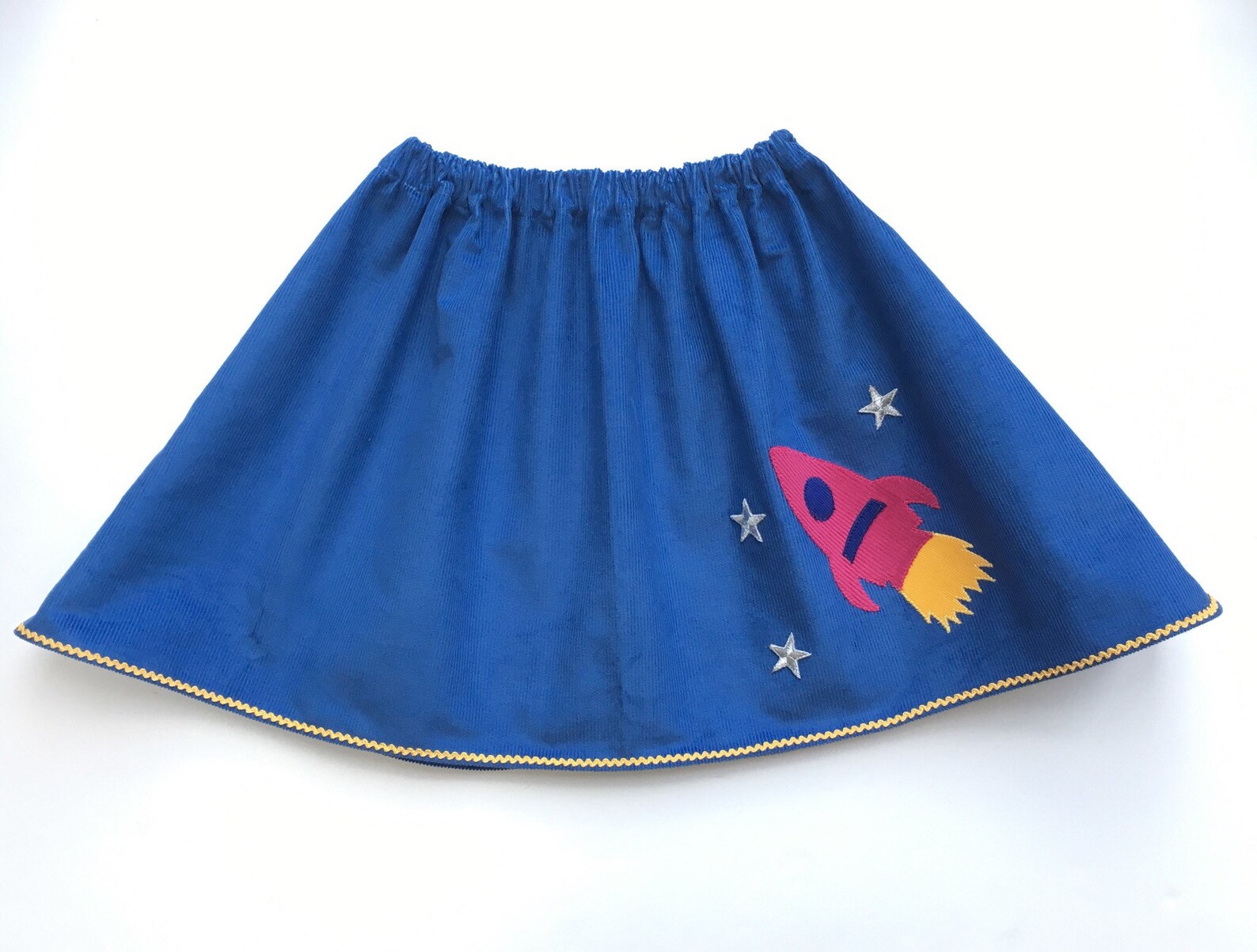 Girls Rocket Skirt, Girls Blue Circle Skirt, Girls Flared Skirt, Twirly ...