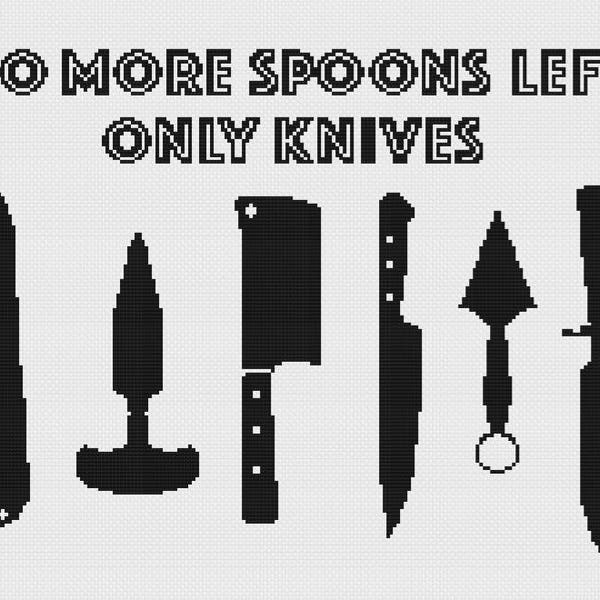 No Spoons Cross Stitch - Etsy
