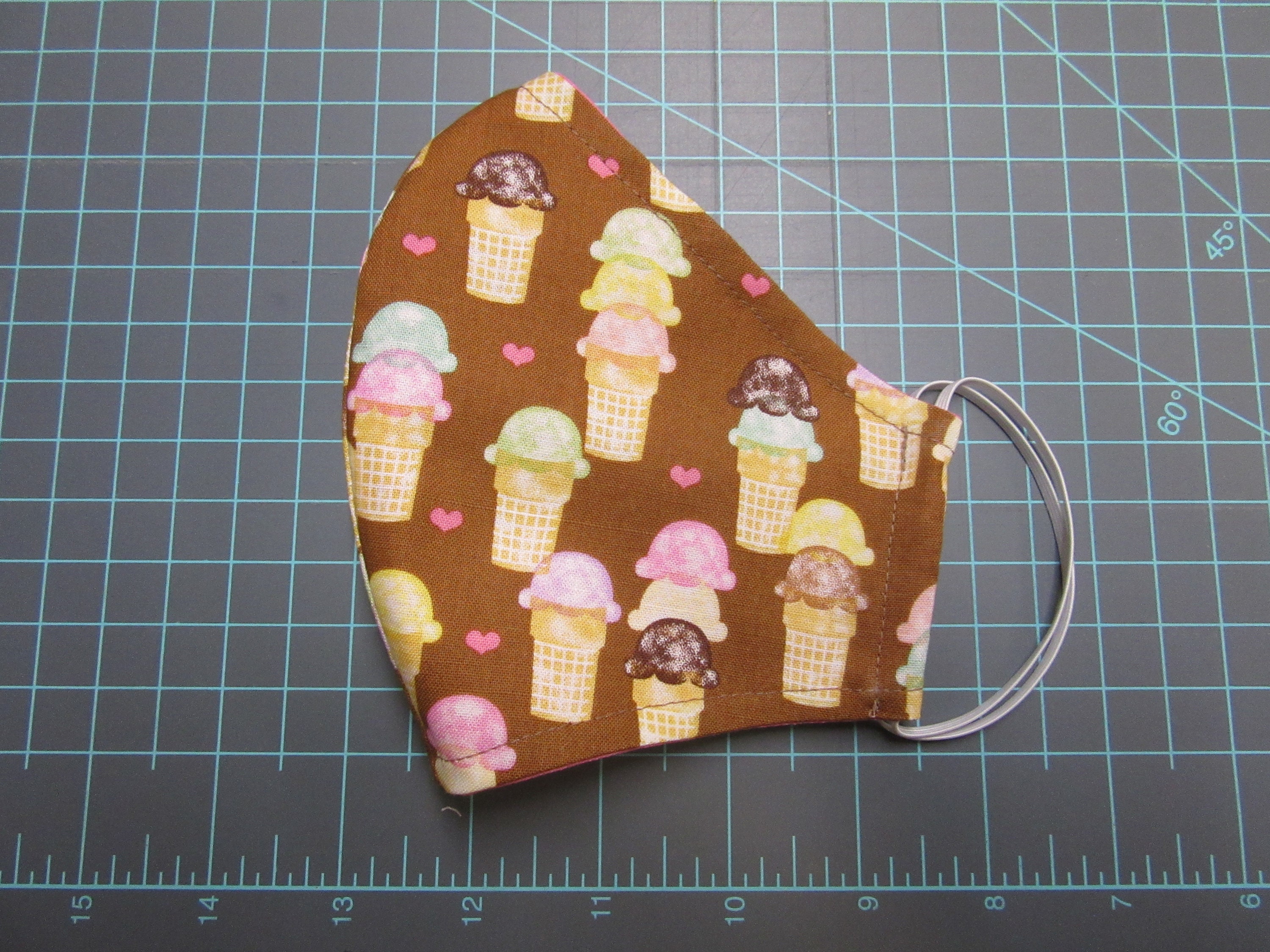 ICE CREAM Cone ADULT Face Mask 100% Cotton Handmade Face | Etsy