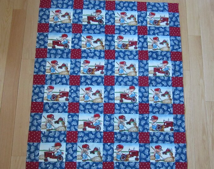 Tractor Baby Quilt - Etsy