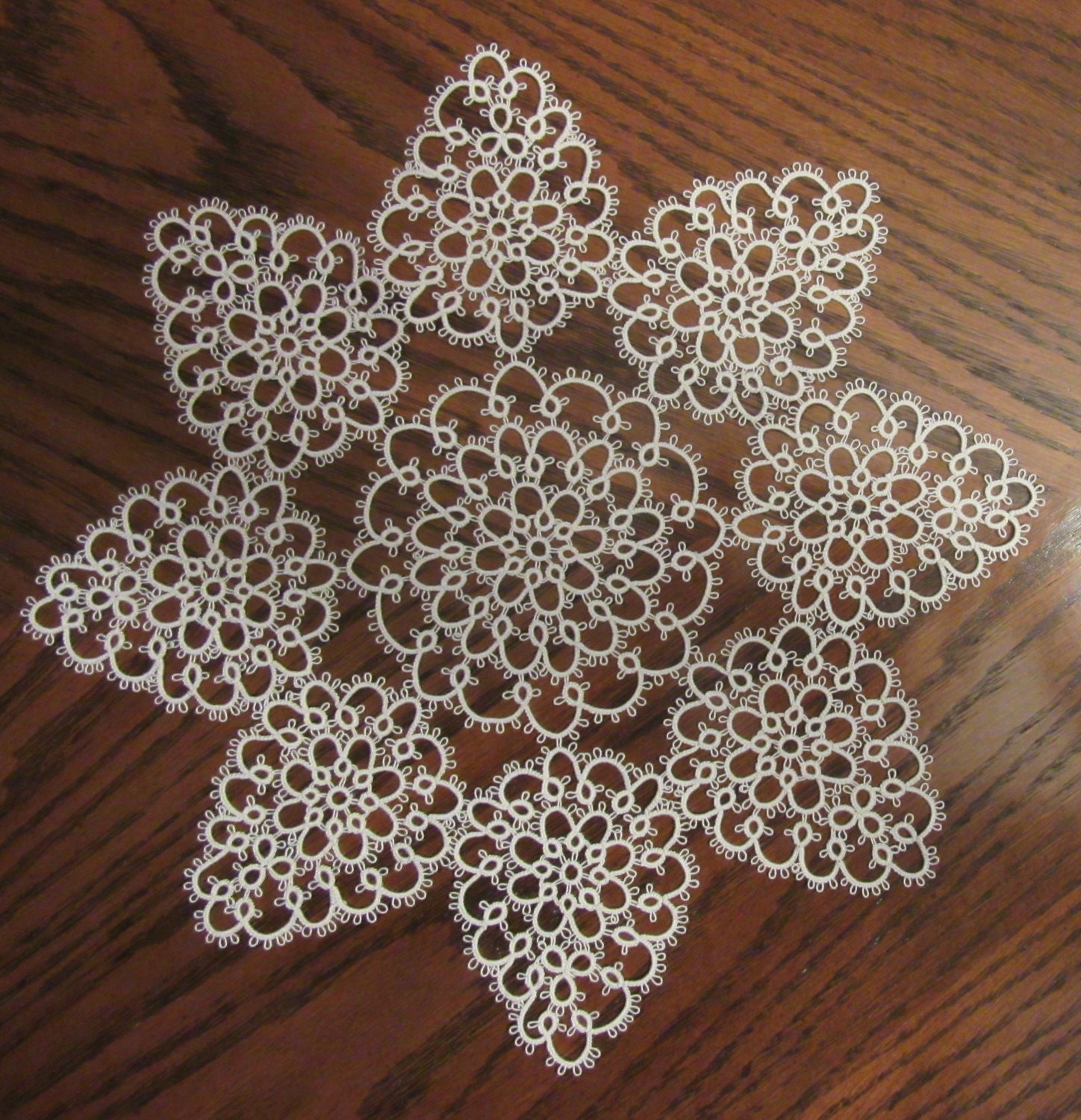 Large Tatted Doily Shuttle Tatting Petal Doily Newly - Etsy Canada