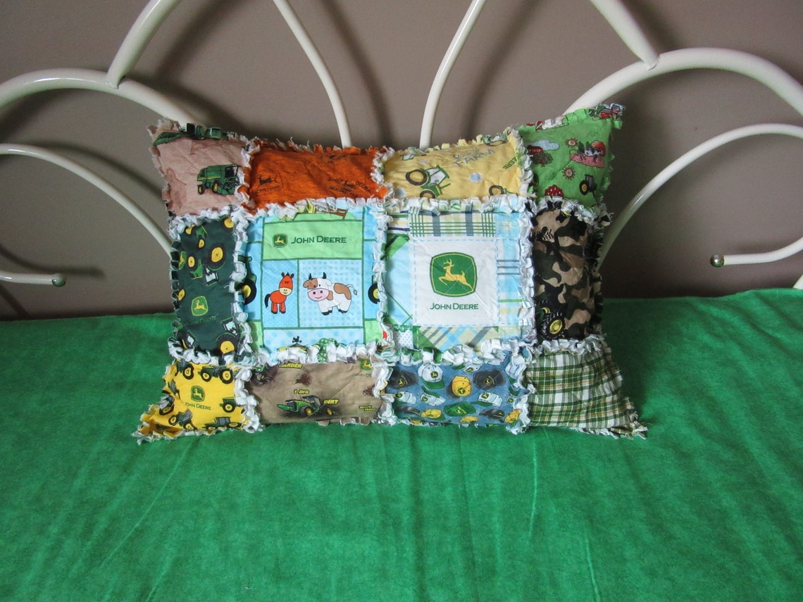 John Deere Standard Size PILLOW SHAM Rag Quilt Style 12 | Etsy