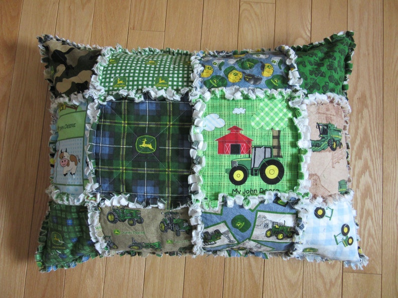 John Deere Standard Size PILLOW SHAM Rag Quilt Style 12 - Etsy