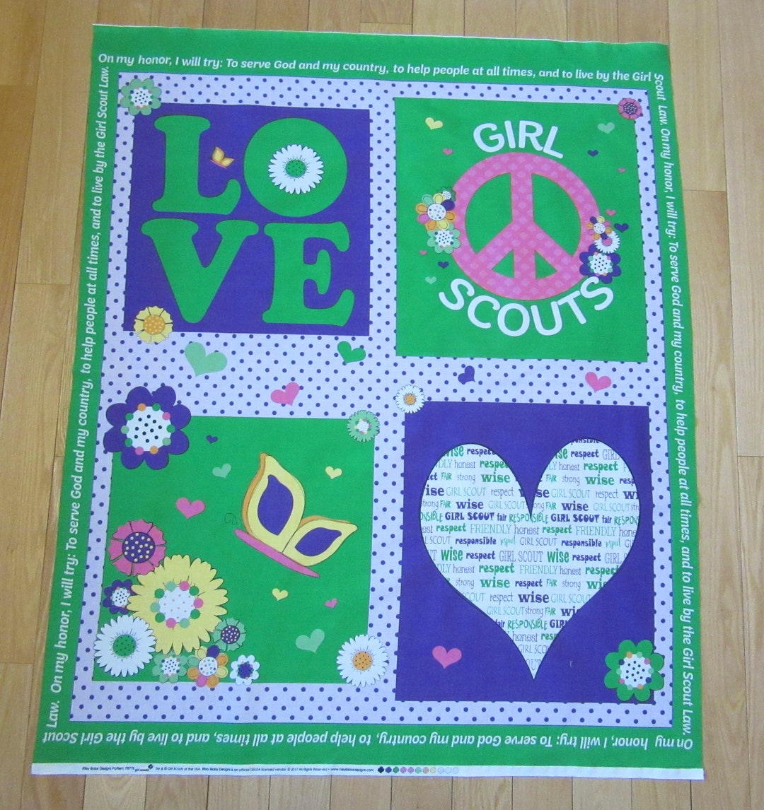 Girl Scouts Fabric Panel Green Boy Scouts of America - Etsy