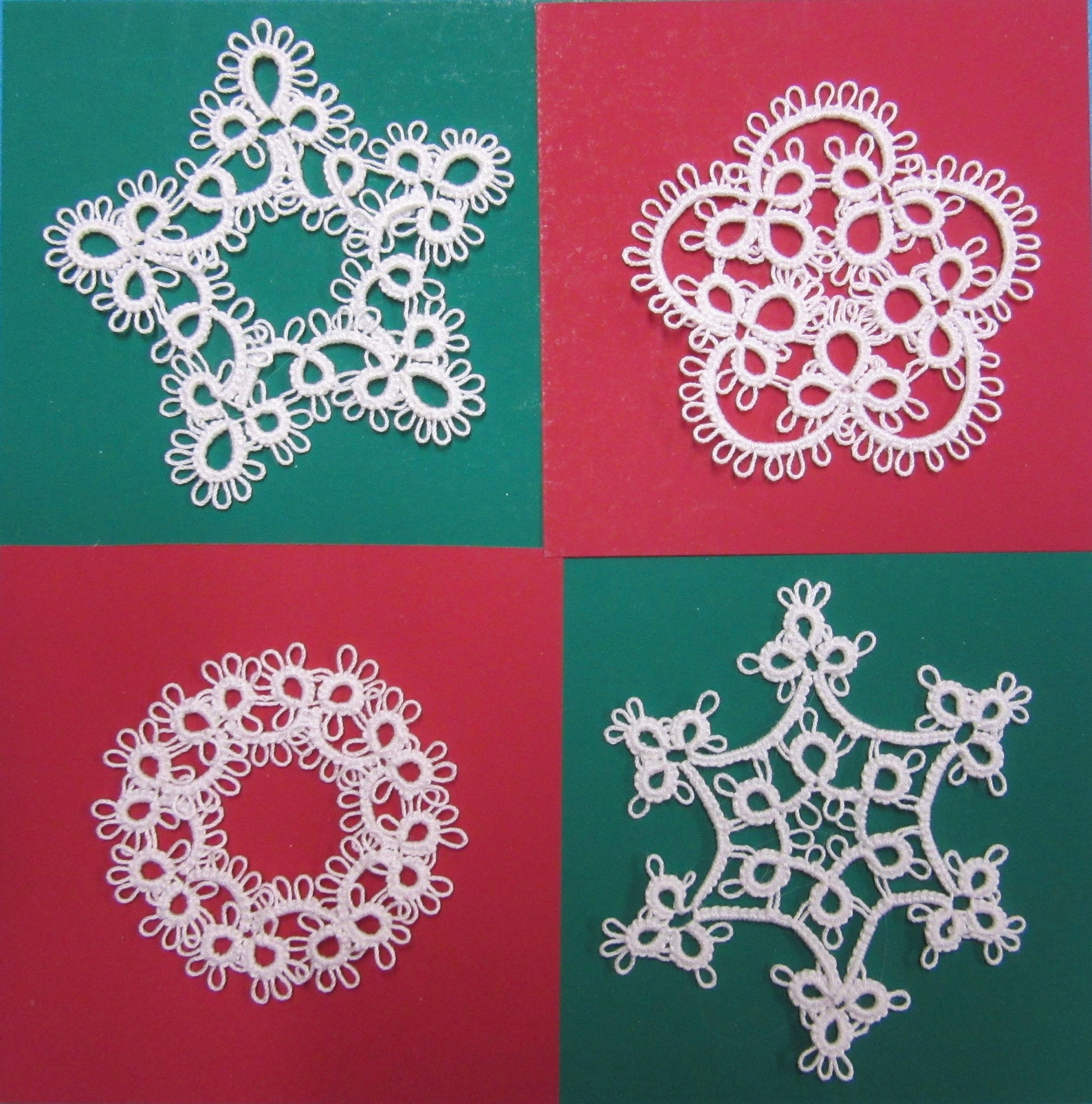 White Tatted Snowflakes SET 4 Christmas Shuttle Tatting - Etsy