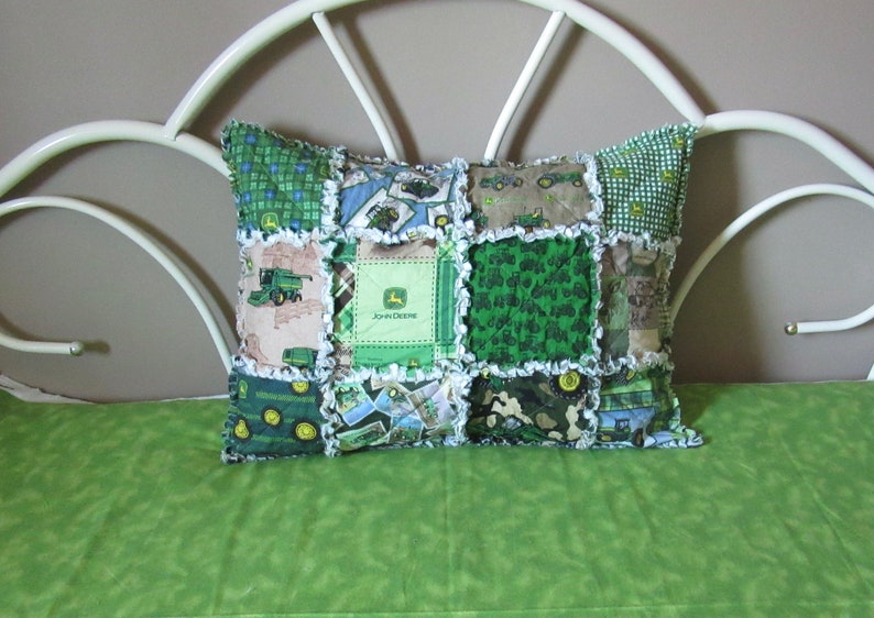 John Deere Standard Size PILLOW SHAM Rag Quilt Style 12 - Etsy