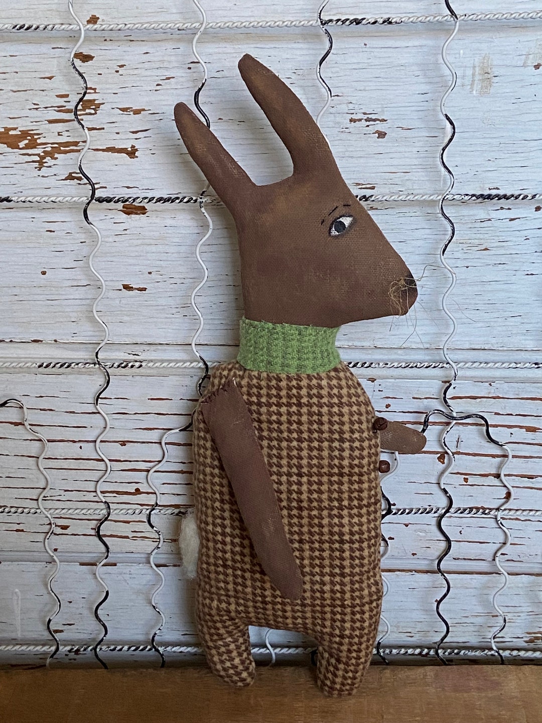 Primitive Folk Art~ Rabbit Doll~spring/farmhouse /easter/handmade Decor ...