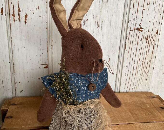 Primitive Folk Art~ Bunny/rabbit Doll~spring/farmhouse /easter/handmade ...