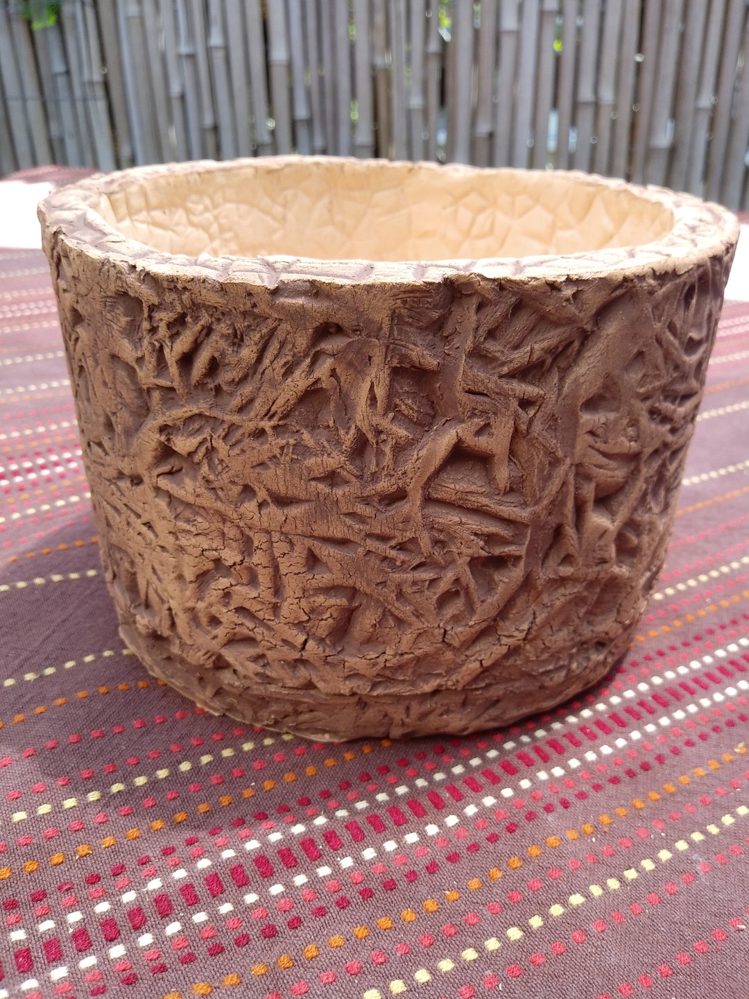 Textured Unglazed Clay Pot by Crackle Pots - Etsy