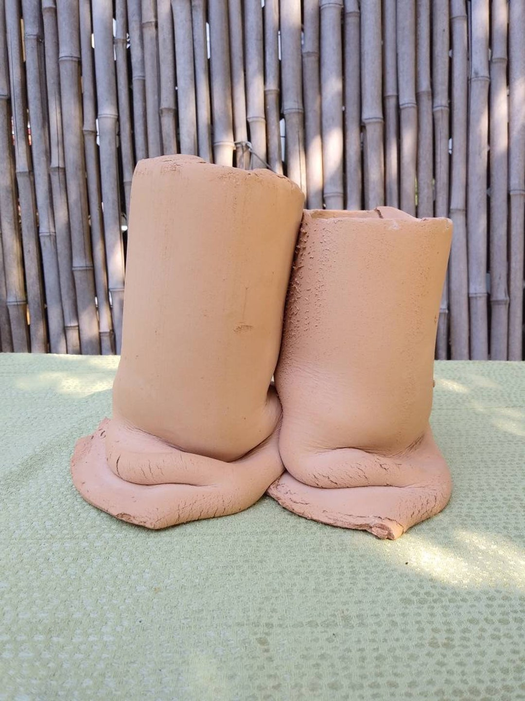 Double Crumple Tower Unglazed Clay Succulent and Cactus Planter - Etsy