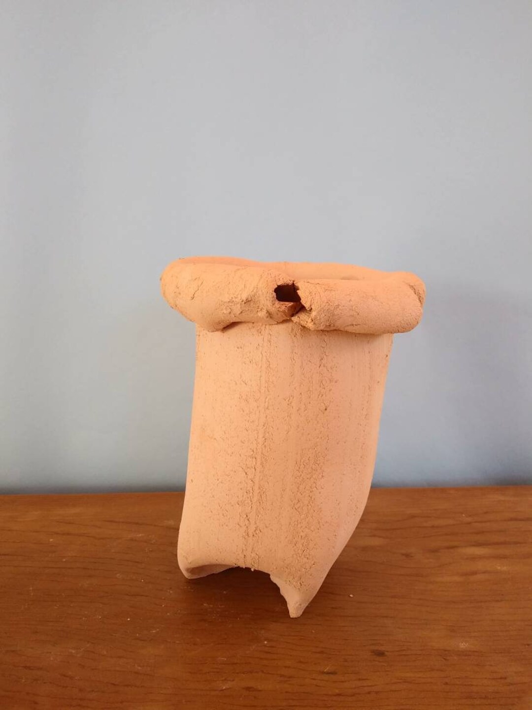 Footed Bare Clay Scroll Edge Pot - Etsy